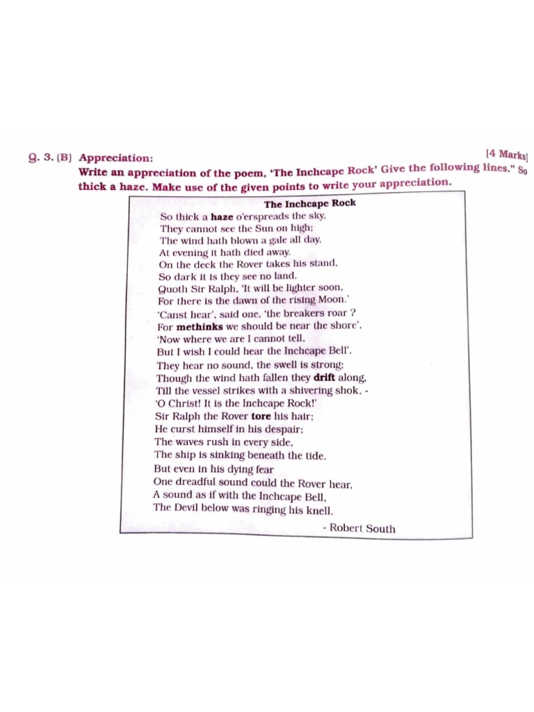 Inchcape Rock - Poetry Appreciation | PDF