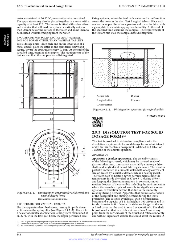 2.9.3. Dissolution Test For Solid Dosage Forms | PDF | Buffer Solution ...