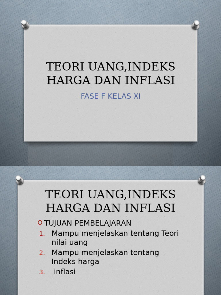 Teori Uang, Indeks Harga Dan Inflasi | PDF