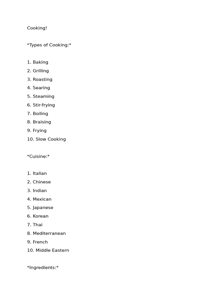 cooking | PDF