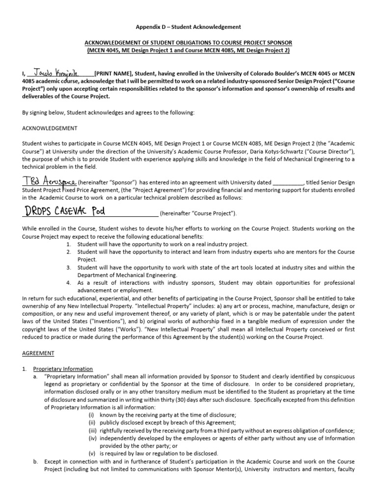 Senior Design Appendix D (2) 2 | PDF | Intellectual Property | Trade Secret