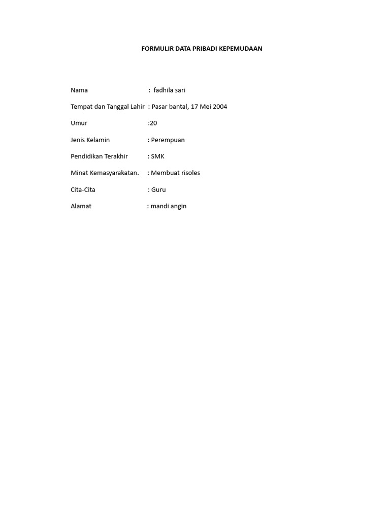 Dokumen (Biodata) | PDF