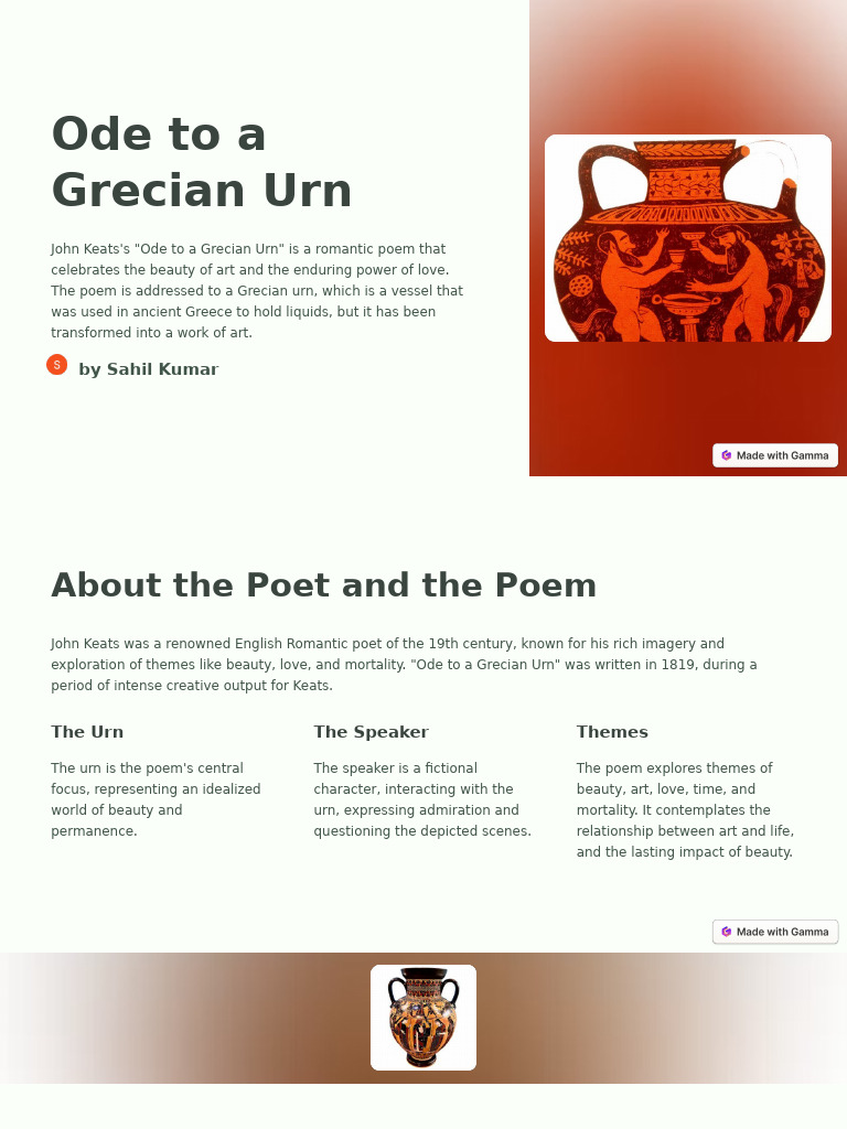 Ode To A Grecian Urn | PDF | Poetry