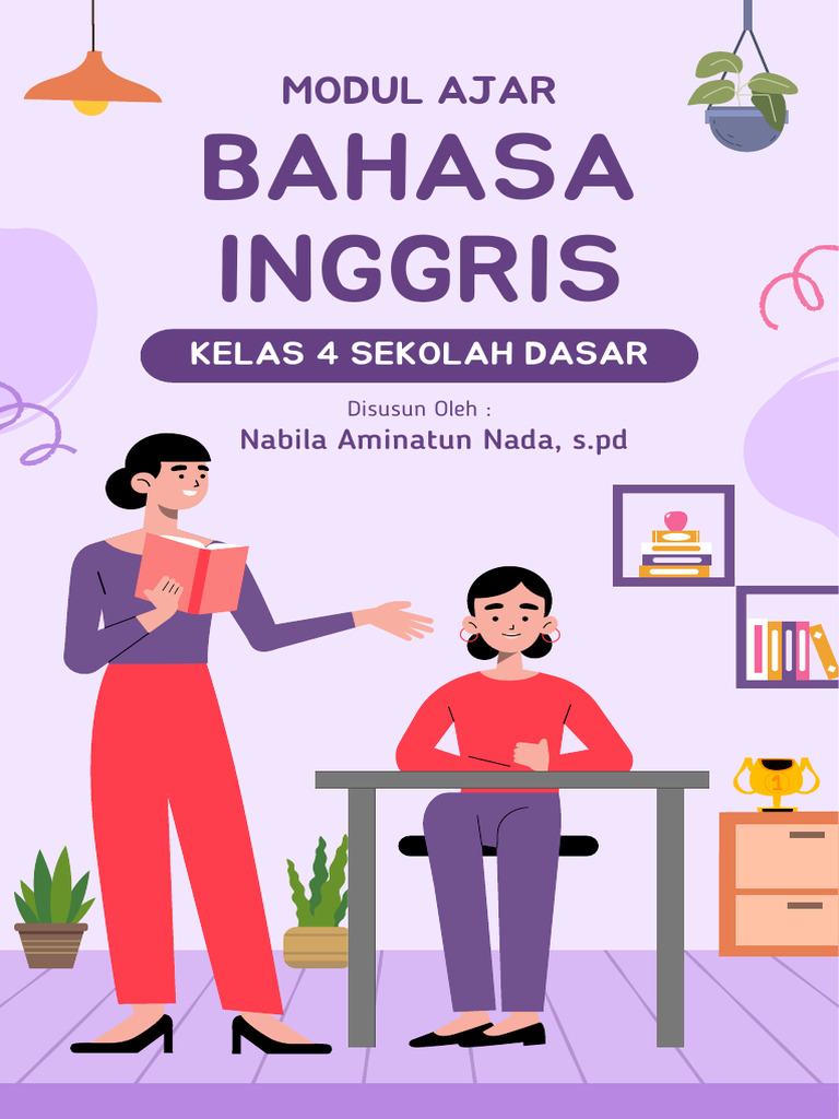 Sampul Buku Modul Ajar Bahasa Inggris Ungu Ilustratif | PDF
