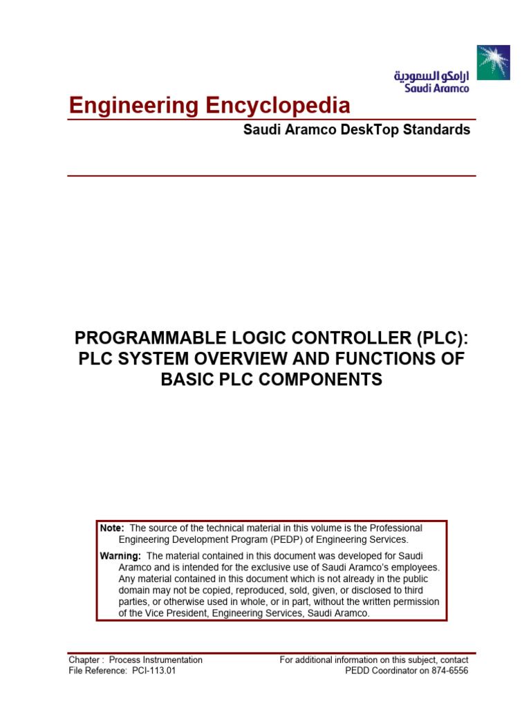 Programmable Logic Controller (PLC) - PLC System Overview and Functions of Basic PLC Com | PDF ...