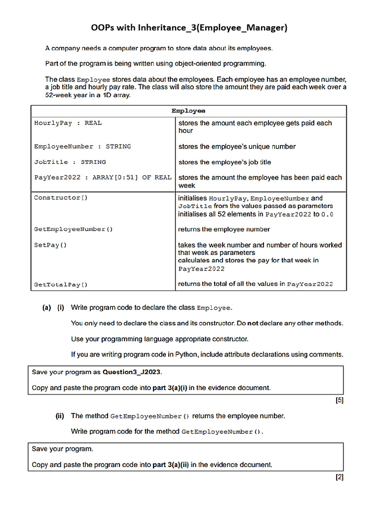 OOPs with Inheritance_3(Employee_Manager) | PDF | Interface (Computing) | Software Development