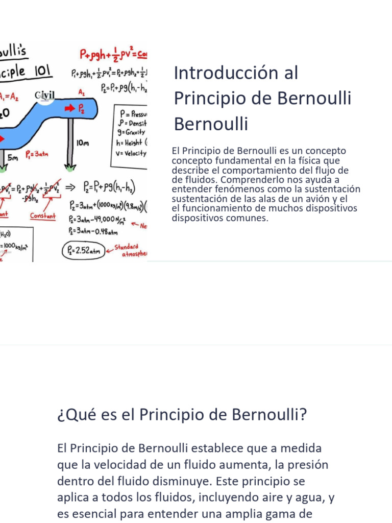 Principio de Bernoulli: Fundamentos y Aplicaciones | PDF | Levantar ...