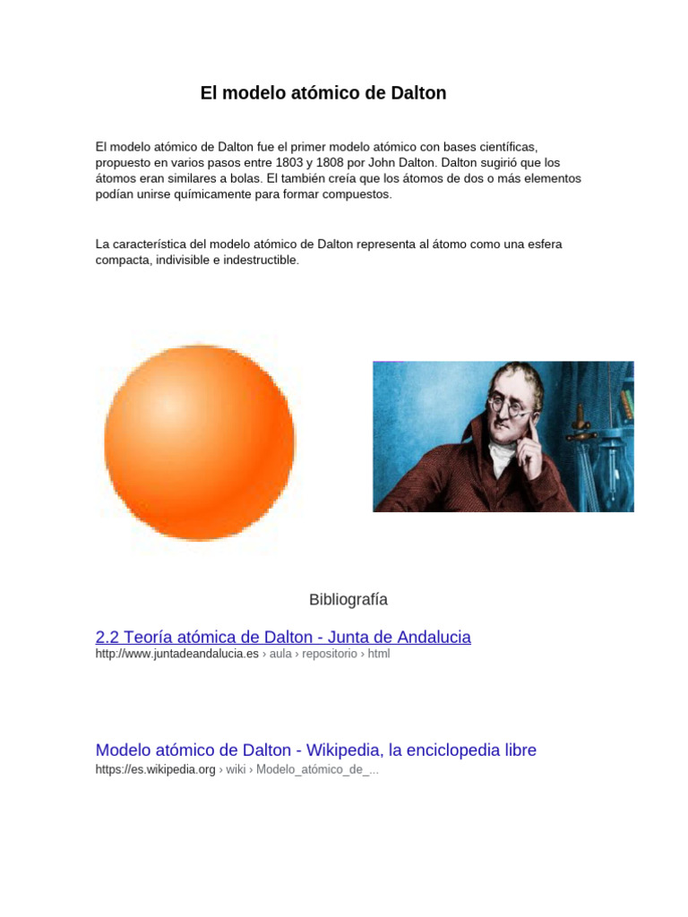 El Modelo Atómico de Dalton | PDF | Tecnología