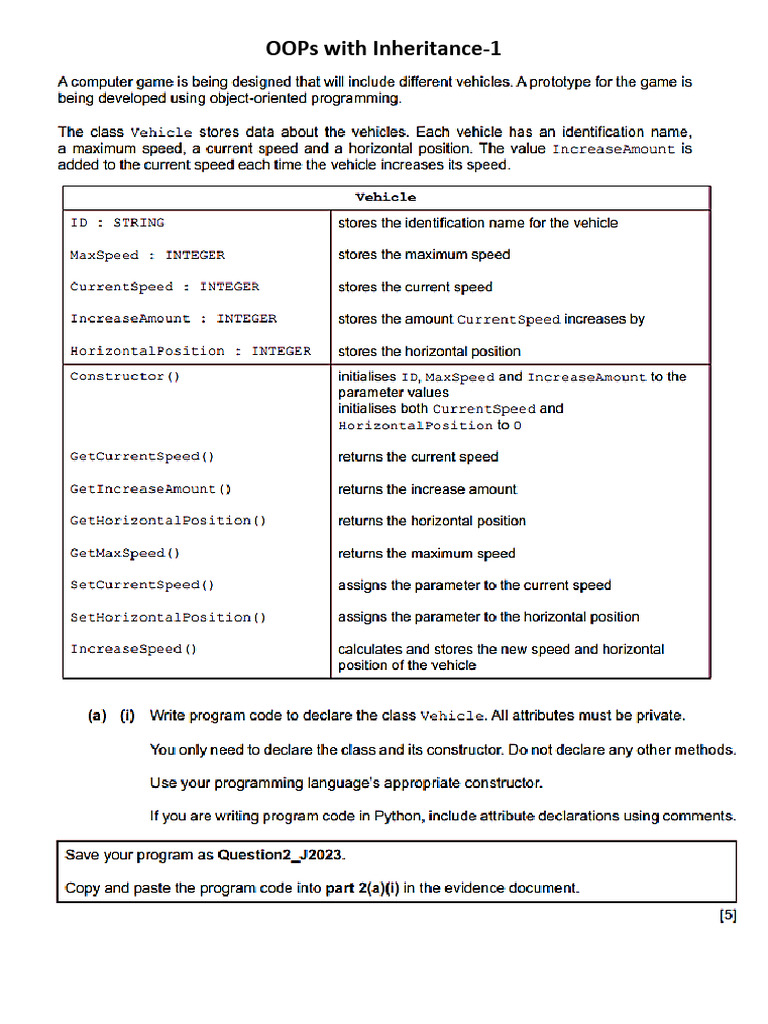OOPs With Inheritance - 1 (Vehicle - Helicopter CLass) | PDF