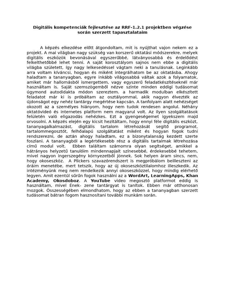 Digitális Kompetenciák Fejlesztése Az RRF | PDF
