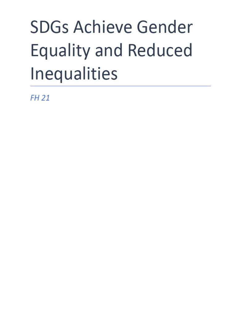 SDGs 5 and 10 Group 8 | PDF | Poverty & Homelessness | Discrimination & Race Relations