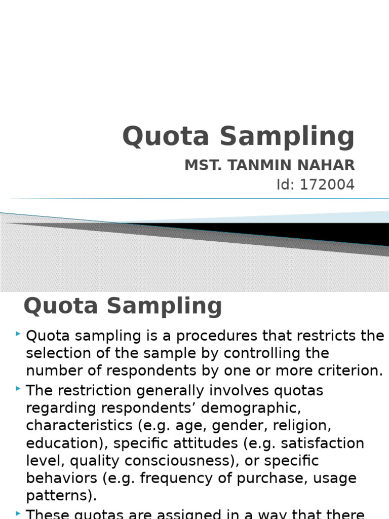 Quota Sampling | PDF | Career & Growth