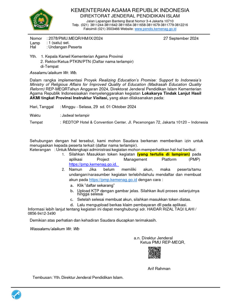 Undangan Luring Angkatan 4 Visitasi | PDF