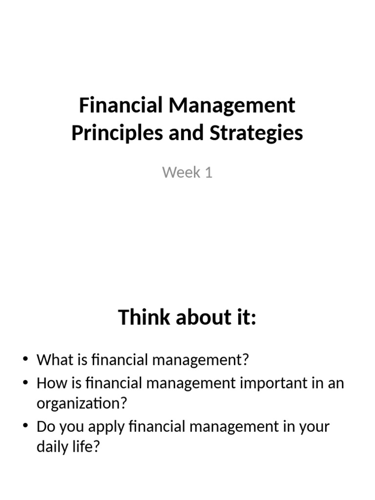 Financial Principles and Decision Making - Demo Teaching | PDF | Business