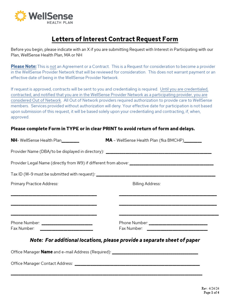 Letter of Interest Request Form | PDF
