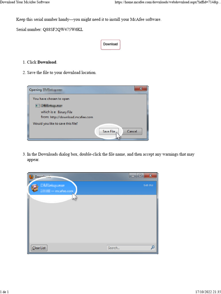 Your McAfee Software | PDF