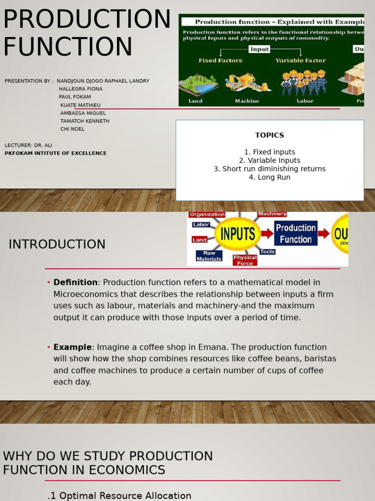 Production Function | PDF | Long Run And Short Run | Production Function