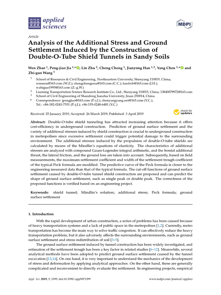 Ground Settlement from Double-O-Tube Tunnels | PDF | Stress (Mechanics) | Mechanical Engineering