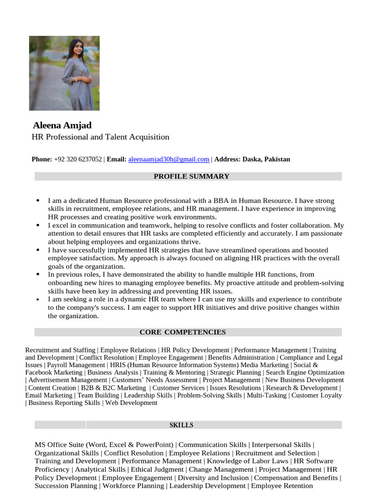 aleena new resume | PDF | Human Resources | Search Engine Optimization