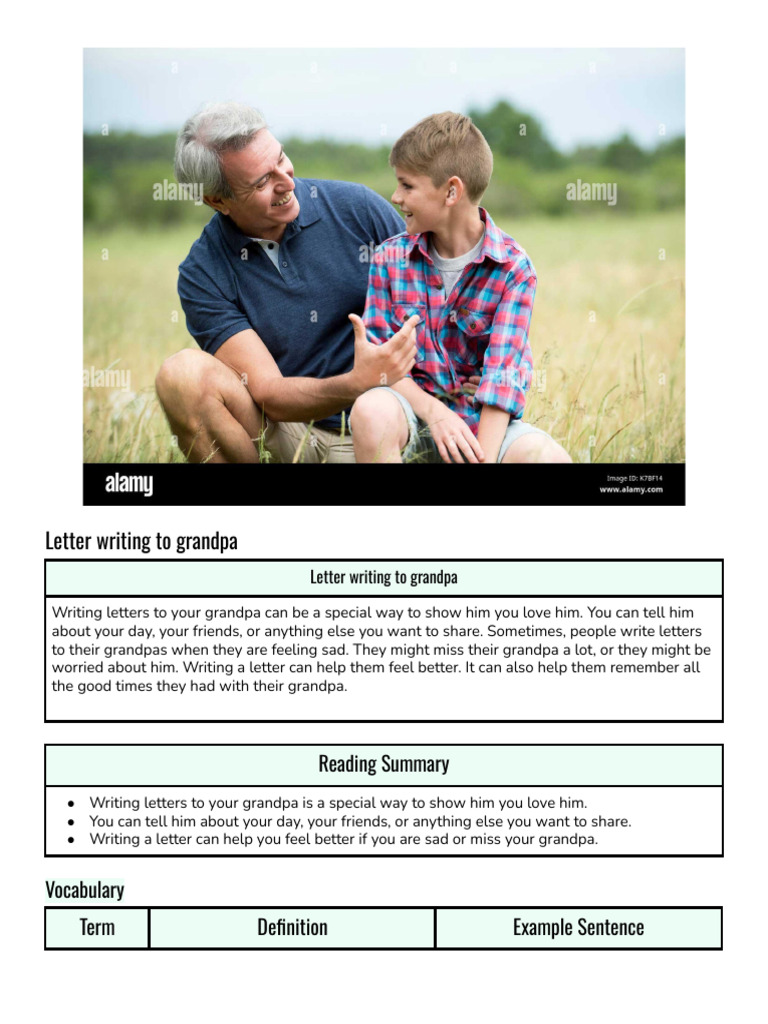 Letter Writing To Grandpa - by Diffit (Printable) | PDF
