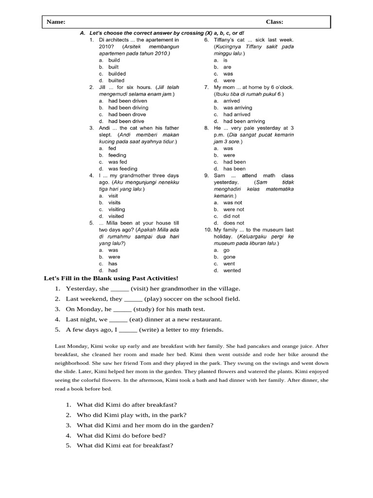 Daily Exam 6th Grade Chapter 2 | PDF | Language Arts & Discipline ...