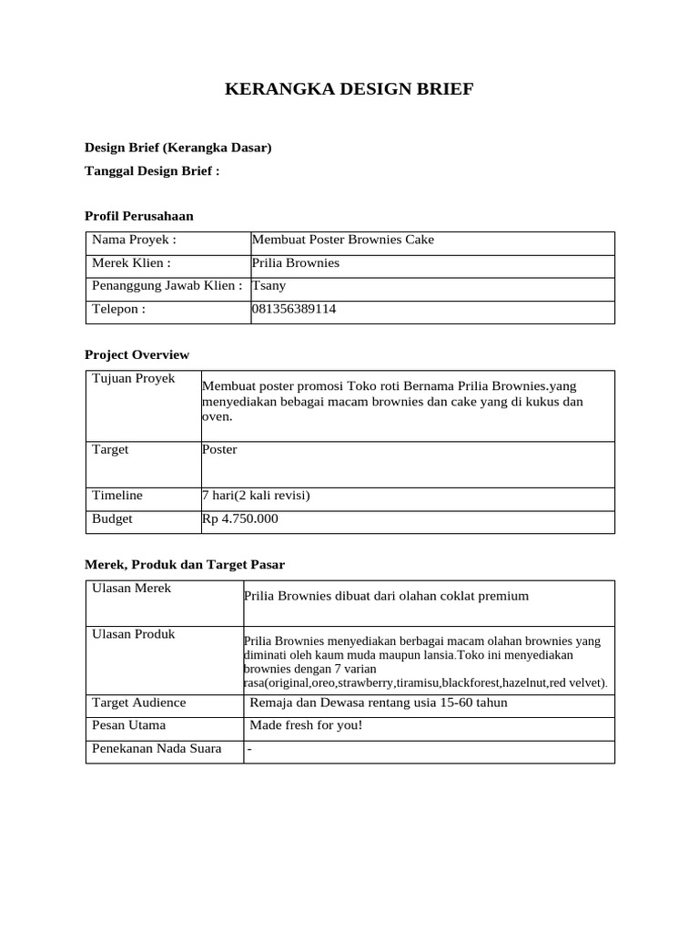 Kerangka Desain Brief | PDF