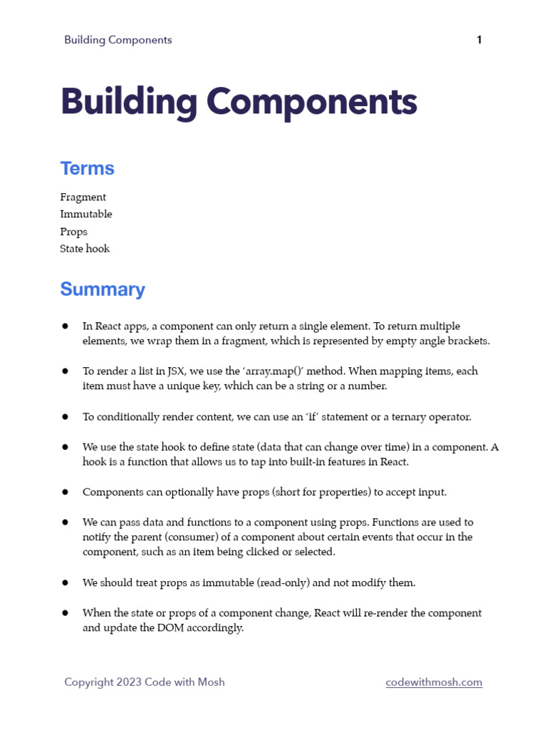 15 - Summary Building Components | PDF | Computer Science | Software Development