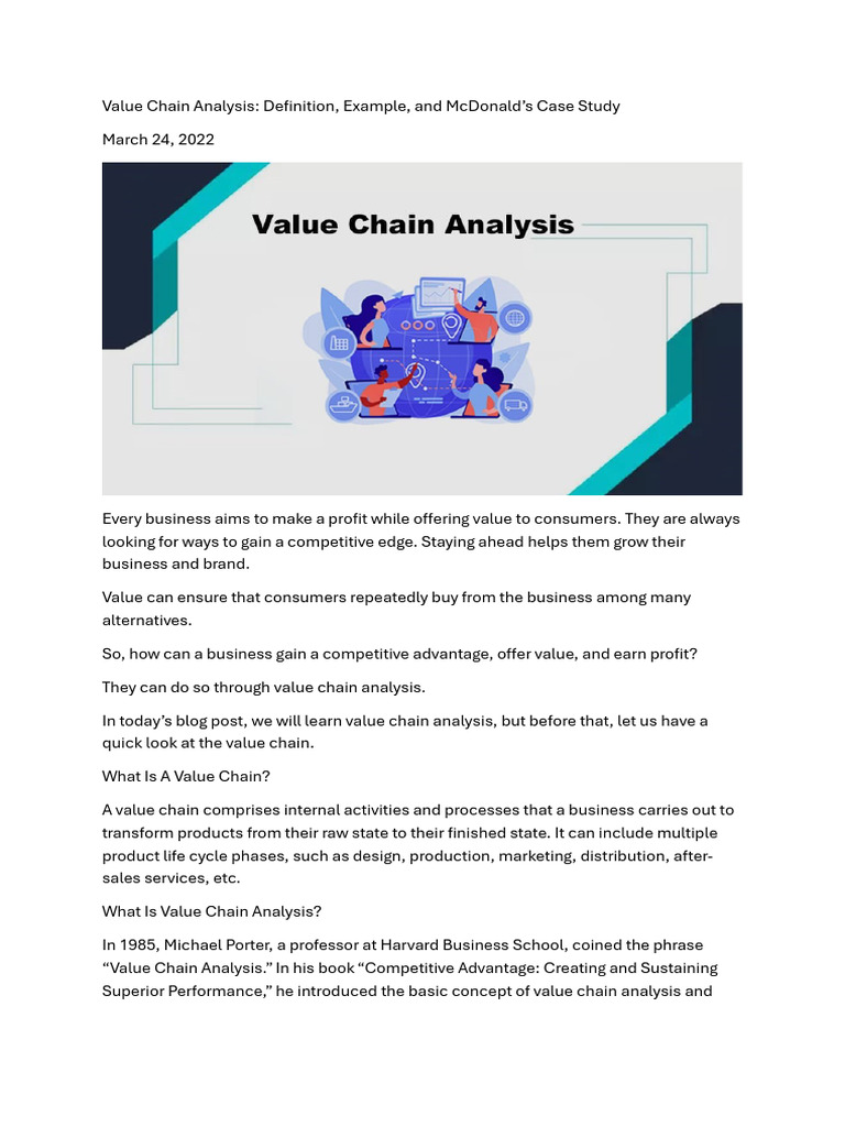 Value Chain Analysis (Benchmarking) | PDF | Competitive Advantage ...