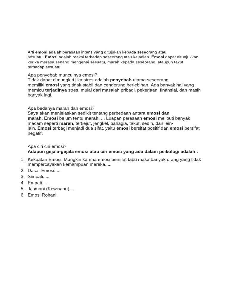 Pengertian Emosi | PDF