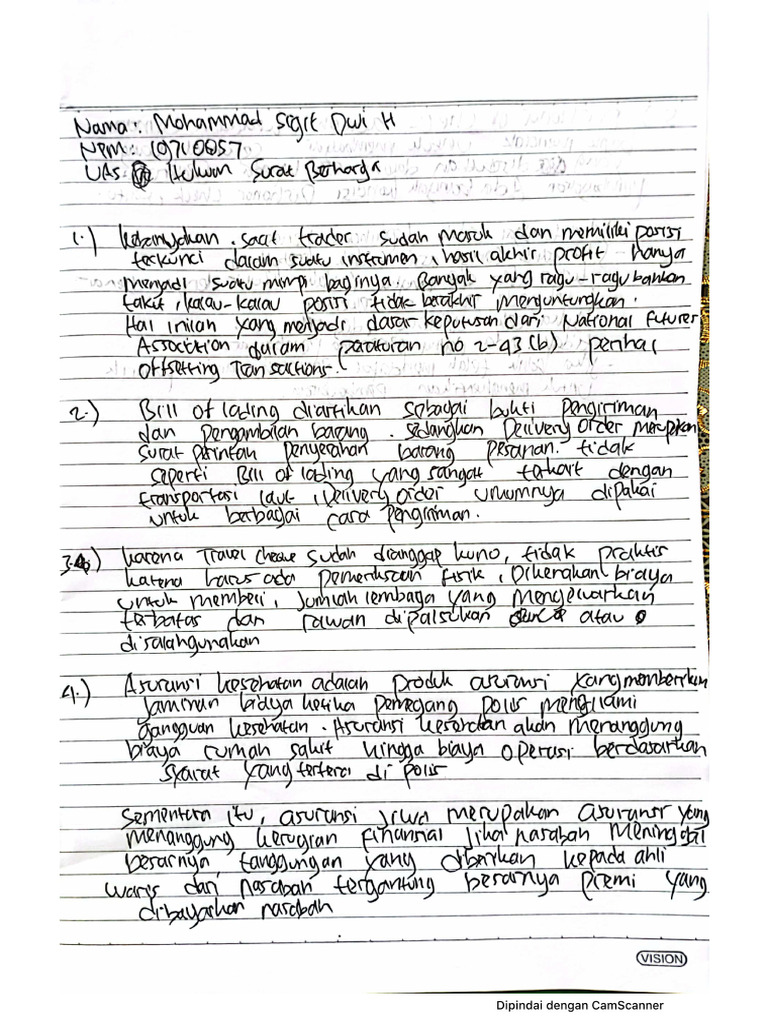 Mohammad Sigit Dwi Hutomo 19710057 UAS Hukum Surat Berharga | PDF