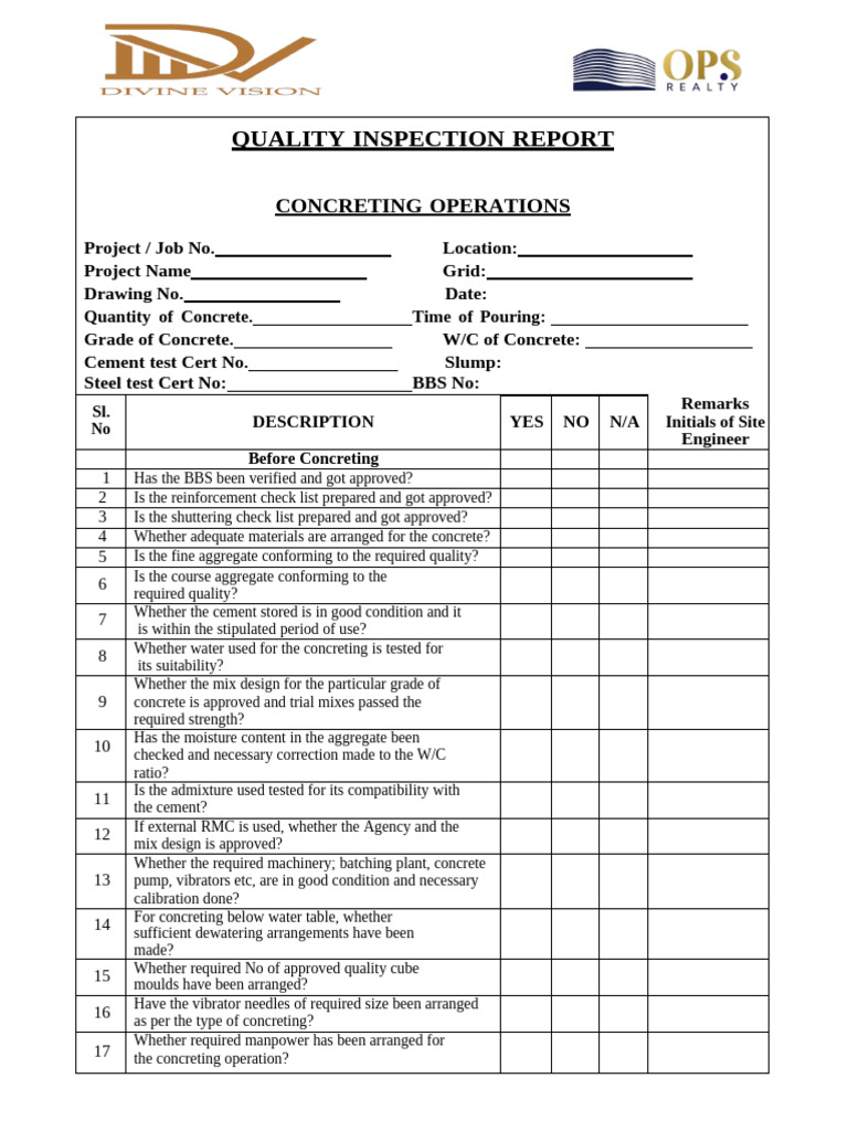 CHECK LIST 30 MAY | PDF | Masonry | Concrete