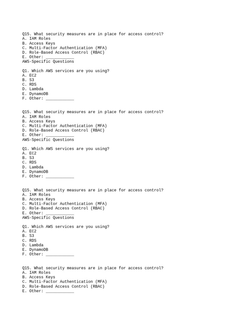 Q15 What Security Measures | PDF | Amazon Web Services | Authentication