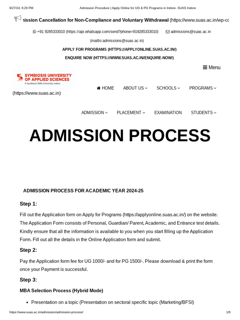 Symbosis Admission Procedure - Apply Online For UG & PG Programs in ...