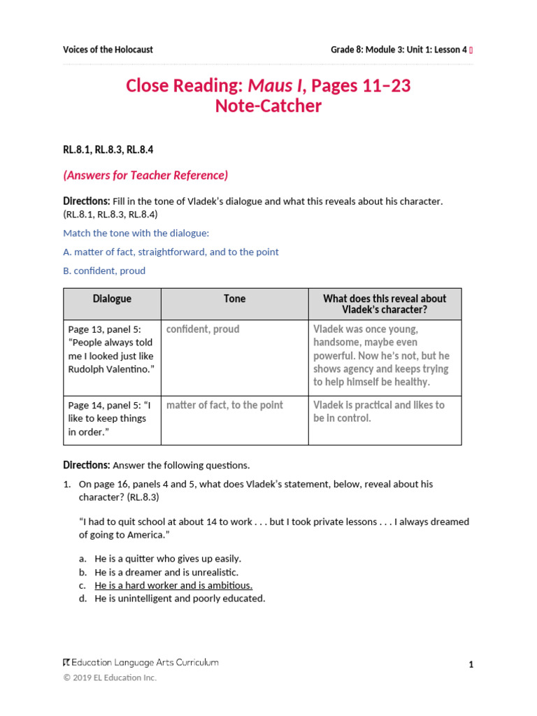 G8M3U1L04 - ModuleLessons D Notecatcher Read - Teacher | PDF