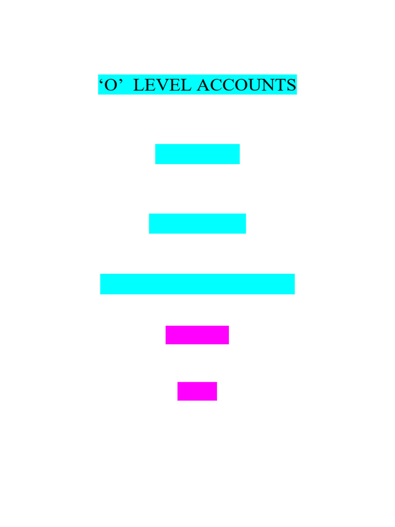 'O' Level Accounts Vacation-1 | PDF | Debits And Credits | Banks