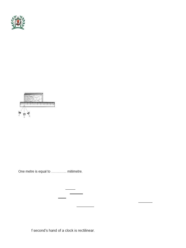 Class 6 Science: Motion & Measurement Worksheet | PDF | Rotation | Orbit