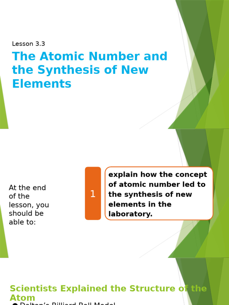 Physical Science SHS 3.3 The Atomic Number and The Synthesis of New ...