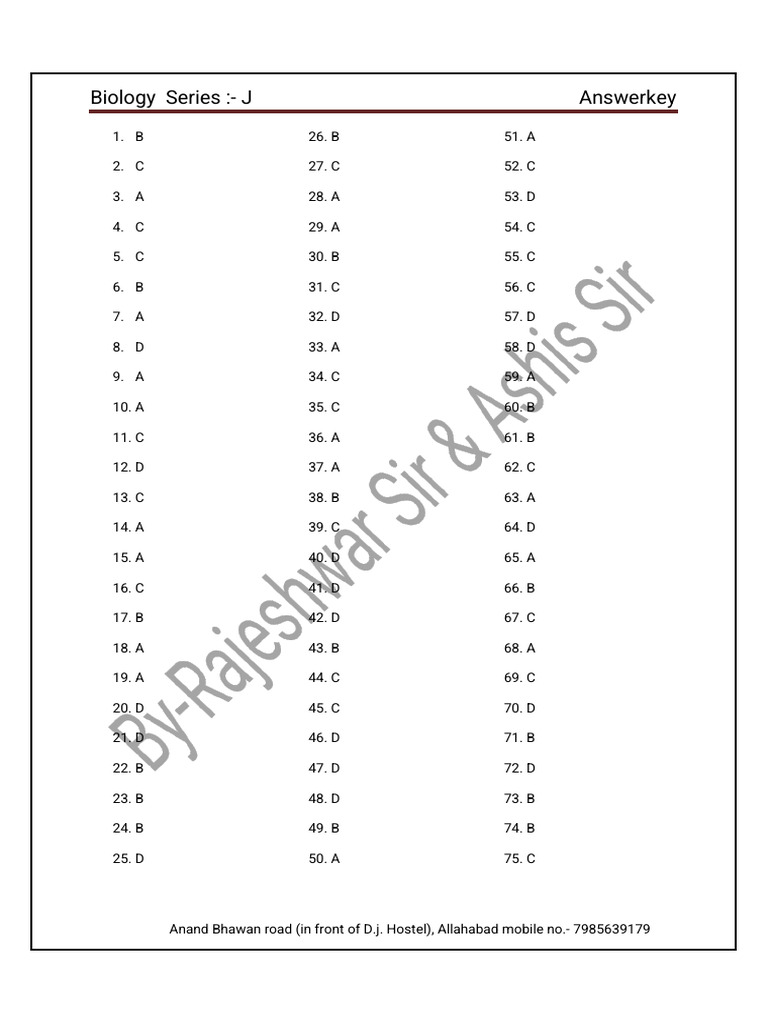 JRS Accademy Answer Sheet J | PDF