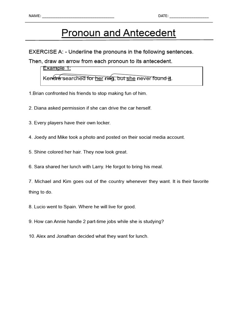 Pronoun-and-Antecedent | PDF | Grammar | Syntax