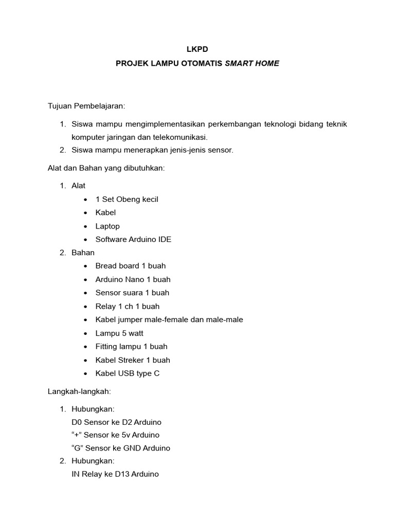 LKPD Projek Lampu | PDF