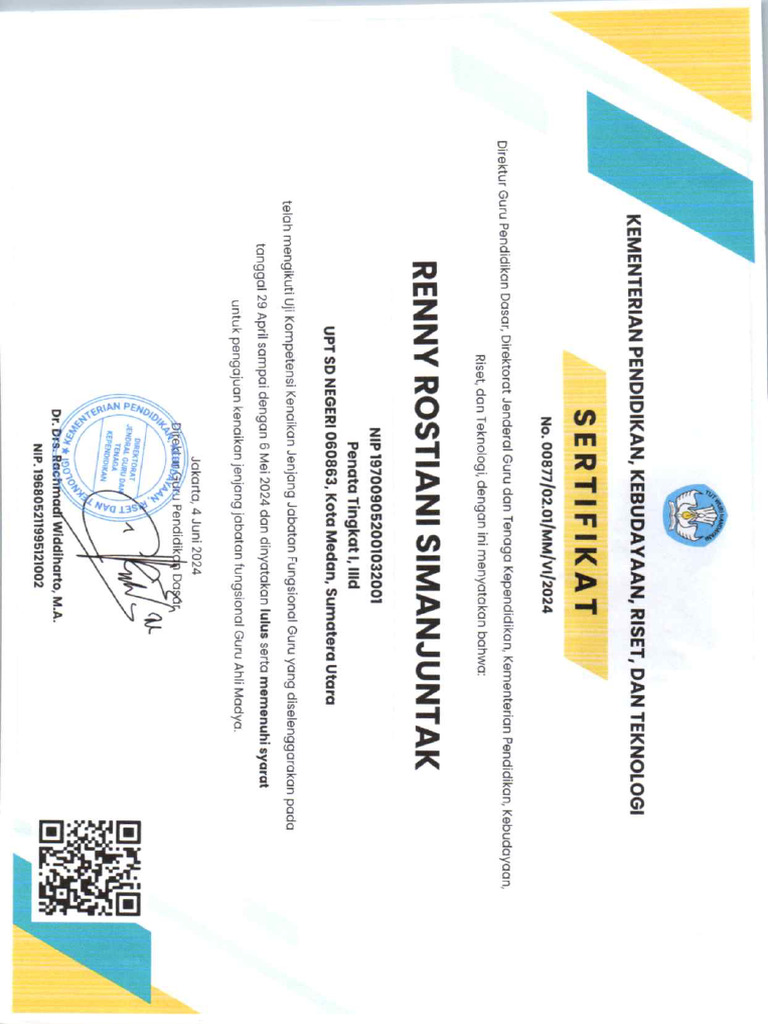 Sertifikat Ukom - 197009052001032001 | PDF