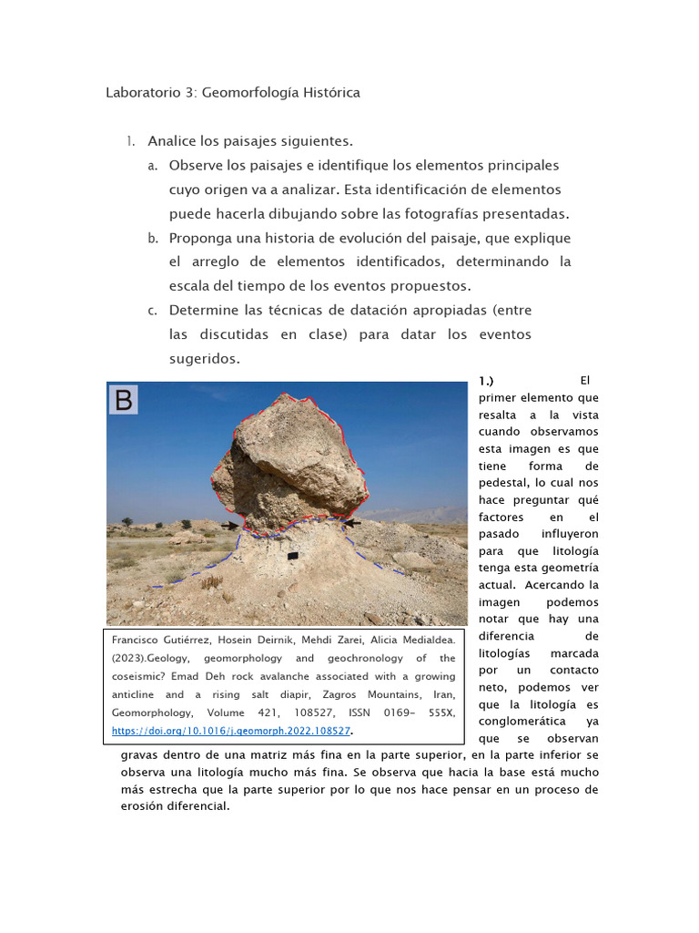 Lab 5 Geomorfo | PDF | Montañas | Roca (geología)