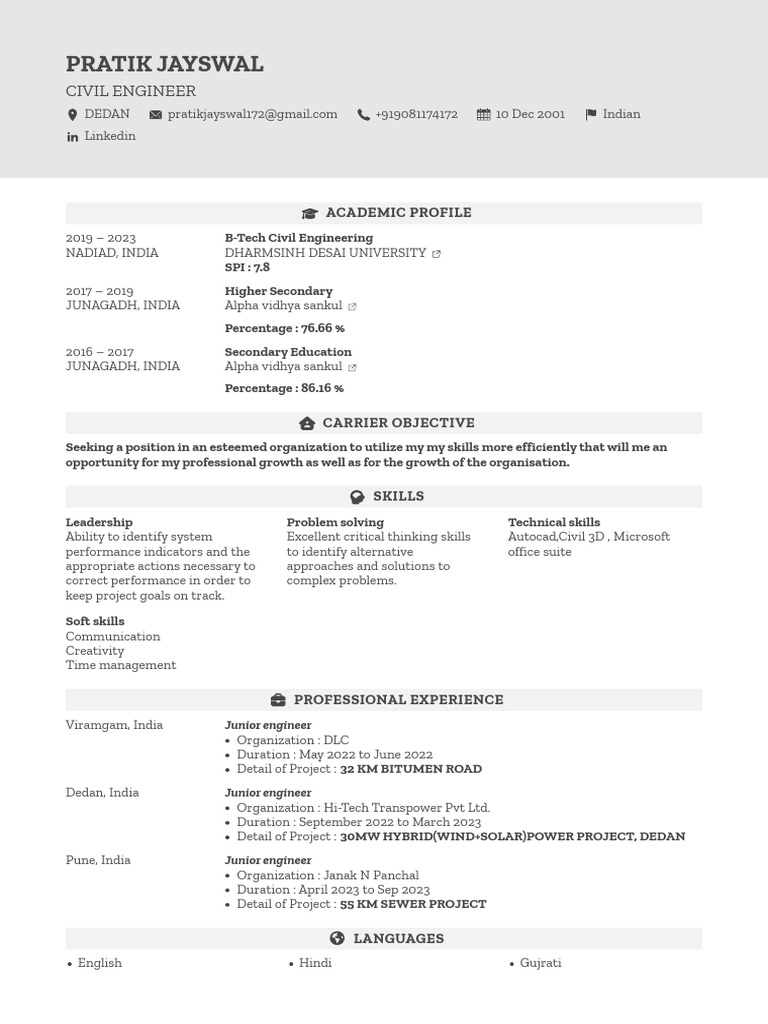 PRATIK JAYSWAL FlowCV Resume 20231204 | PDF | Cognition