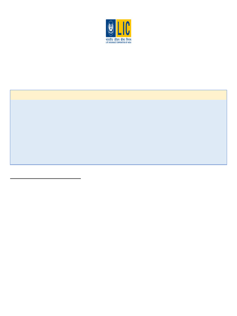 LIC's SIIP (Plan No. 852) : Benefit Illustration | PDF | Insurance ...
