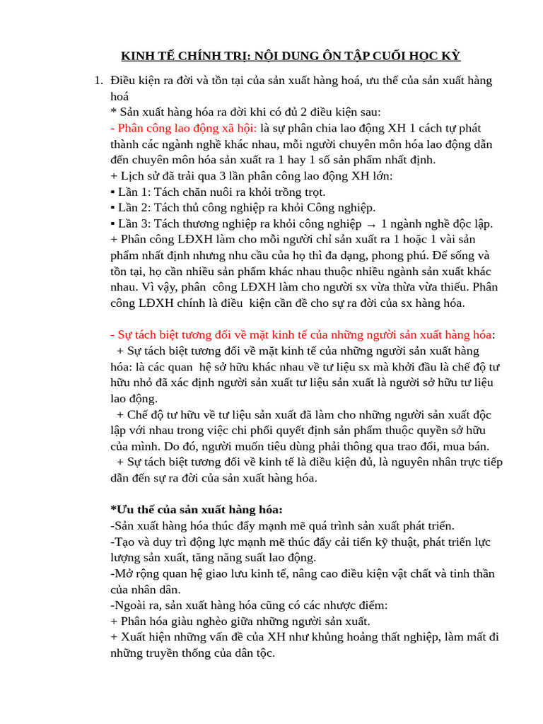 Đề cương KTCT | PDF