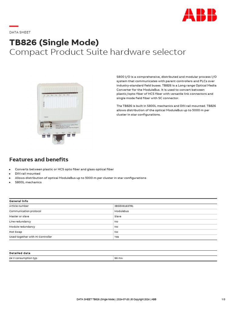 Product-TB826 (Single Mode) | PDF | Technology & Engineering