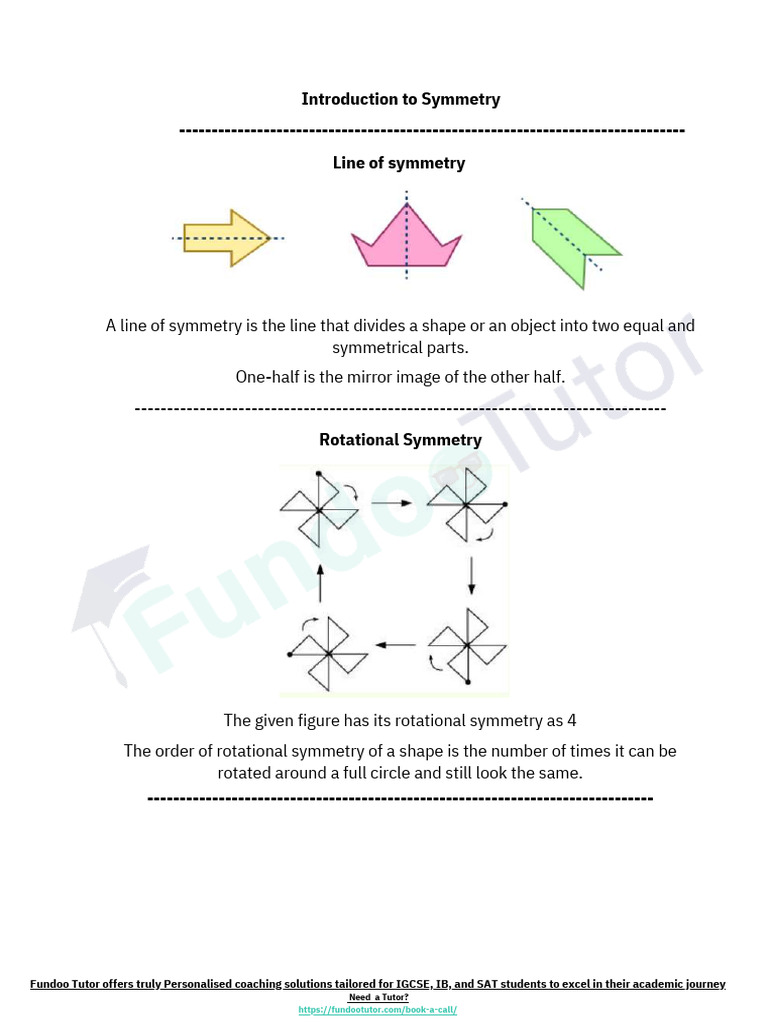 IGCSE Math 0580 Symmetry Introduction Worksheet | PDF | Shape | Rectangle