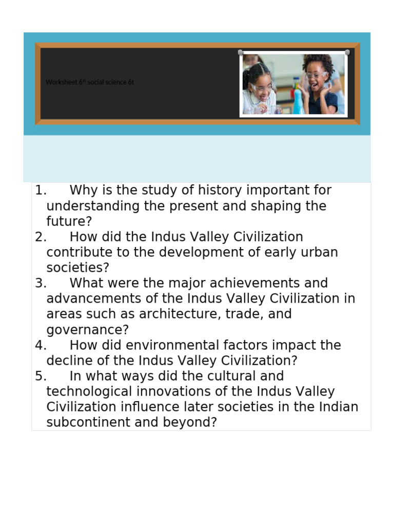 Social Science Worksheet 6th | PDF
