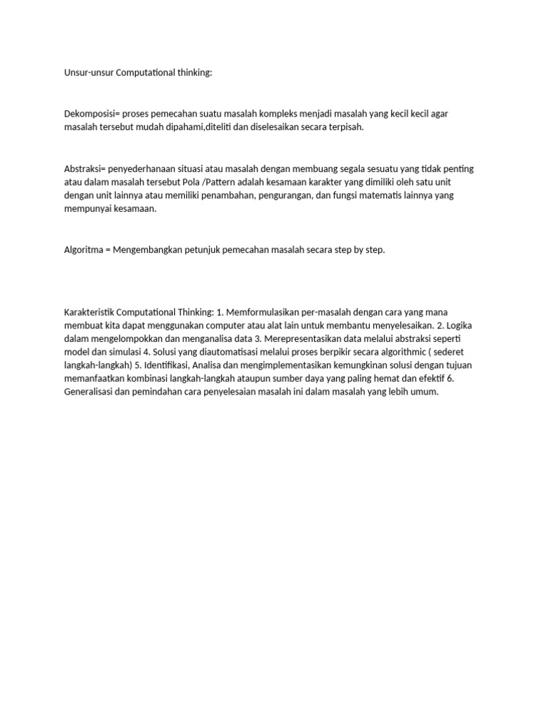 Dasar-Dasar Computational Thinking | PDF | Metode & Bahan Ajar | Seni