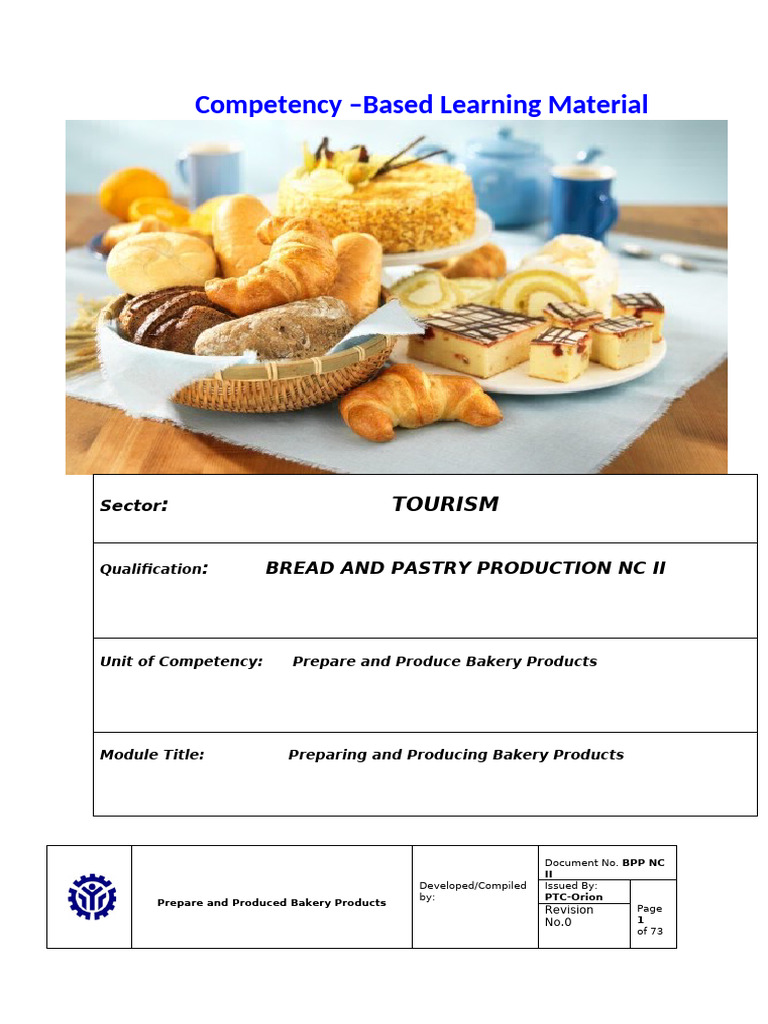 Competency - Based Learning Material:: Tourism | PDF | Breads | Flour
